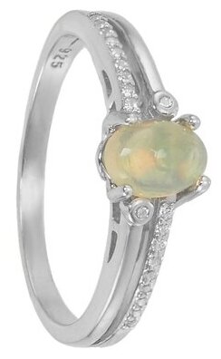 Кольцо, серебро, 925 проба, родирование, опал