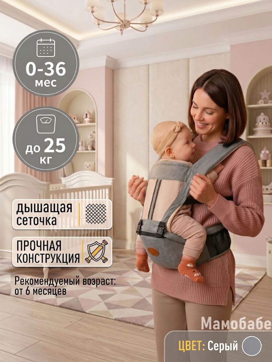 Эргорюкзак кенгуру для новорожденных от 0 месяцев . Слинг-переноска для малышей , Pюкзак для малышей, Рюкзак-переноска детский эргономичный