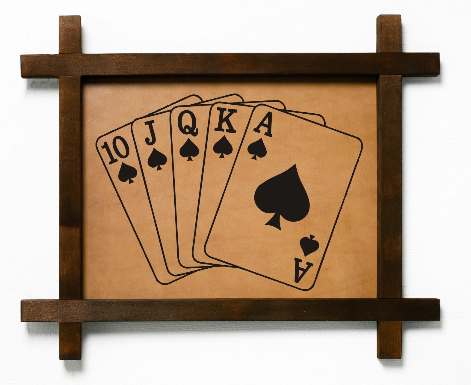 Картина интерьерная из кожи "Флеш рояль", BoomGift