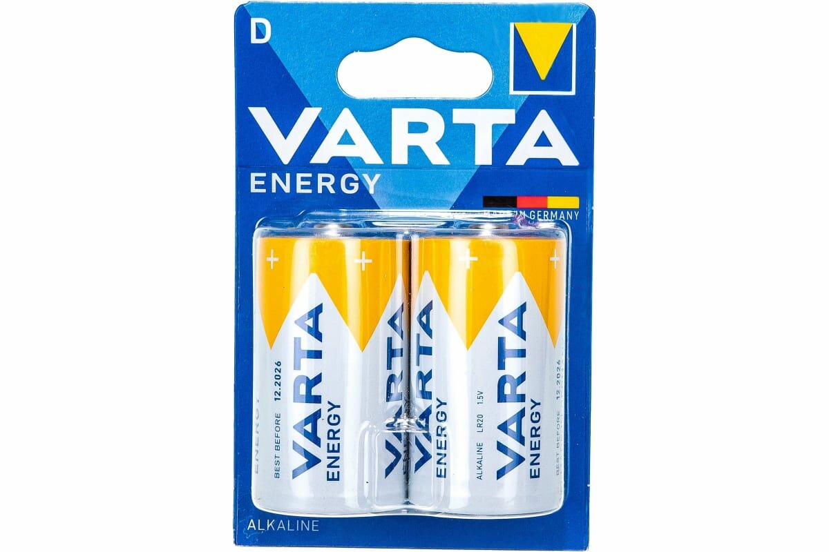Varta ENERGY D батарейка типа D, элемент питания большого размера, надежная