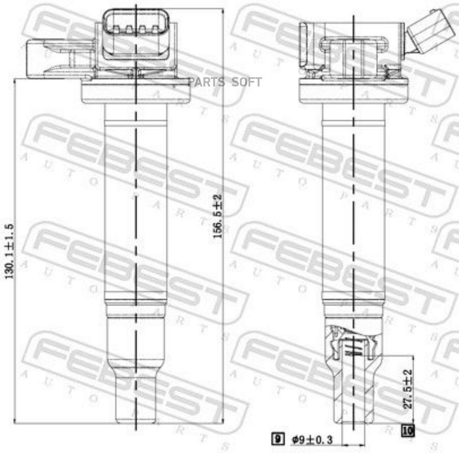 FEBEST 01640-004 катушка зажигания TOYOTA LAND CRUISER 100 FZJ10# HDJ100 HZJ105 UZJ100 1998.01-2007.09 [GR] ()