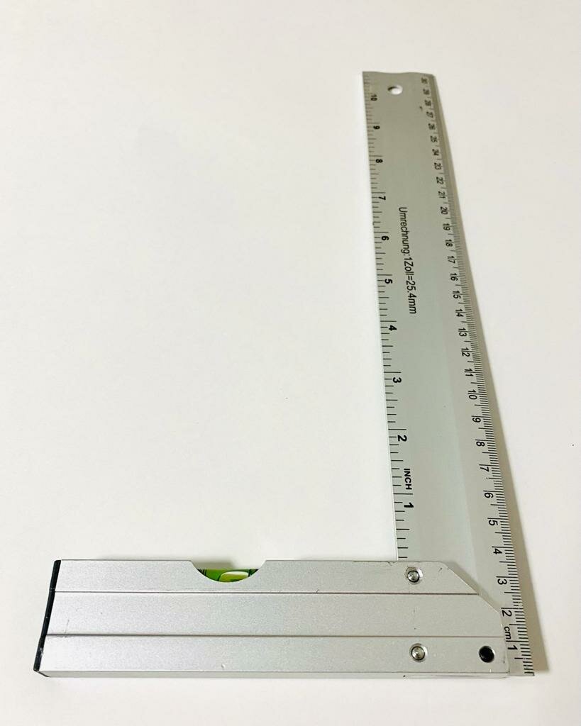 Угольник строительный с уровнем длина 30см/ Уровень с линейкой/ Строительный уголок с линейкой и уровнем