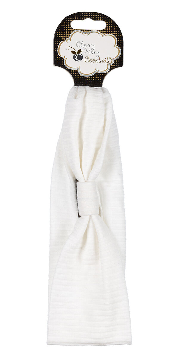 CHERRY MARY повязка на голову V/V6001 белая №02, 1 шт, тканевая повязка для спорта