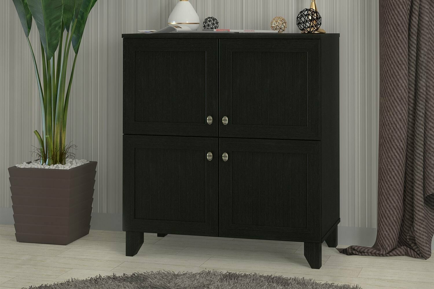 Комод Ренди 5М 80х40х90 венге цаво, рамка квадро МДФ, ножка №3