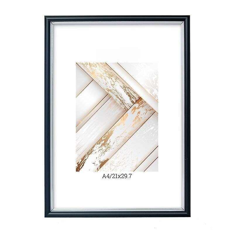 Настольная фоторамка, рамка для фотографии, рисунка, документа 21х29,7, 21х30 (а4), классика, с ножкой-подставкой, черная GF 6097