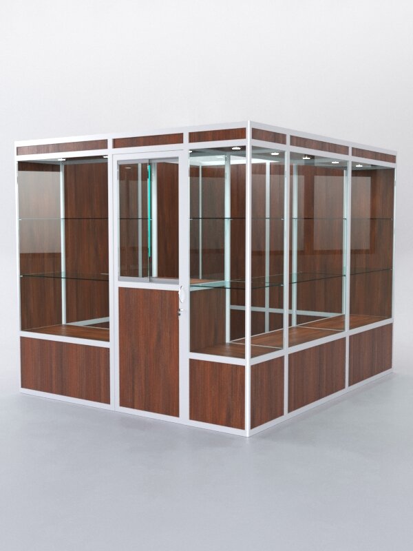 Павильон торговый из профиля угловой №4а, Орех. Производитель товара - компания Westcom.