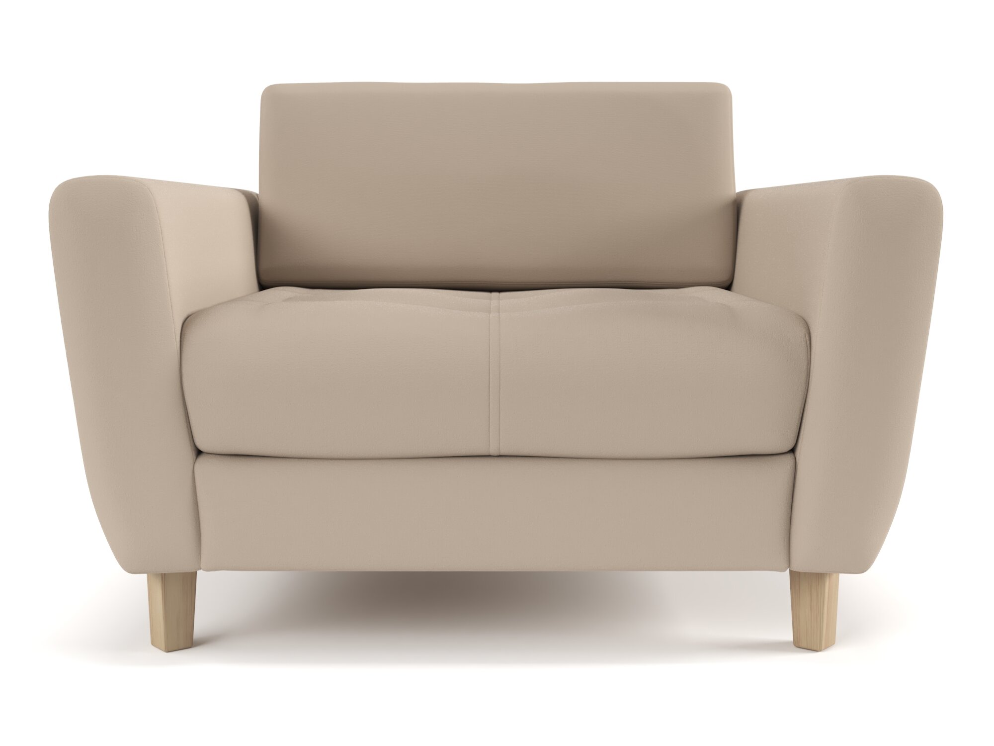 Мягкое кресло Soft Element Герберт Beige, бежевое, велюр, деревянные ножки, современный стиль скандинавский лофт, для дома, в гостиную, офисное, для салона красоты, для кафе и ресторанов