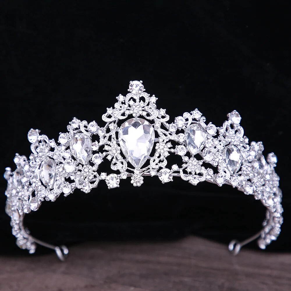 Хрустальная тиара George Black Style G Silver Color
