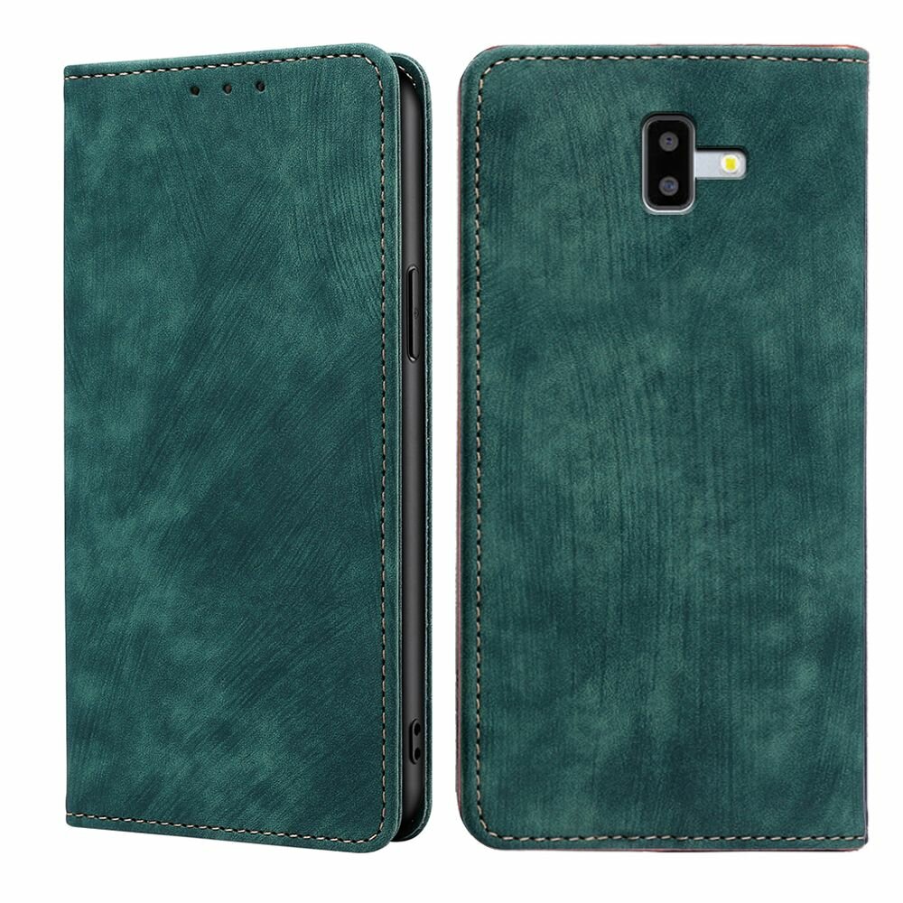 Чехол-книжка MyPads для Samsung Galaxy J6 Plus (SM-J610F) / Самсунг J6+ 2018 мягкое прикосновение (зеленый)