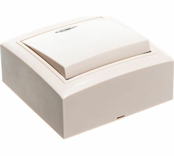 Переключатель Одноклавишный c индикатором, крем Volsten Solar V01-32-P12-S 1шт