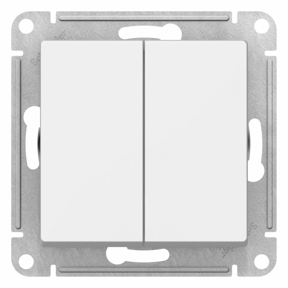 Переключатель Systeme Electric AtlasDesign ATN000173, 2-клавишный, белый