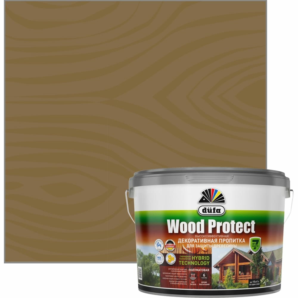 Пропитка для защиты древесины Dufa Wood Protect тик 2,5 л МП000015770