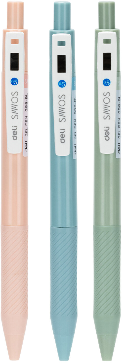 Ручка гелев. Deli EG58-BK голубой d=0.5мм черн. черн