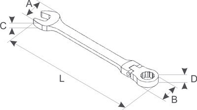 Licota ARW-12M08 Ключ комбинированный, трещоточный, шарнирный, 8 мм