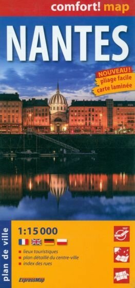 Нант. Карта ламинированная 1:15 000 Nantes. Comfort! map 1: 15 000