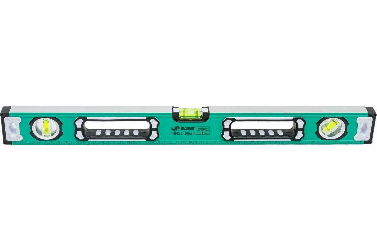 SKRAB Уровень 600мм магнит. усил. фрез. 3-х гл. Зеленый 40432