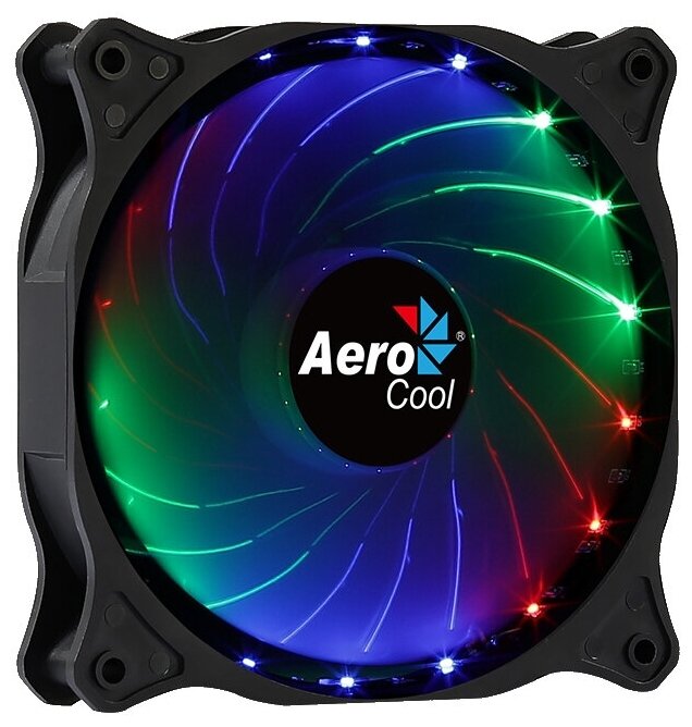 Aerocool Вентилятор Aerocool Cosmo 12 RGB d120мм, 1000об./мин, подсветка (питание от разъема питания ATA HDD) (ret)