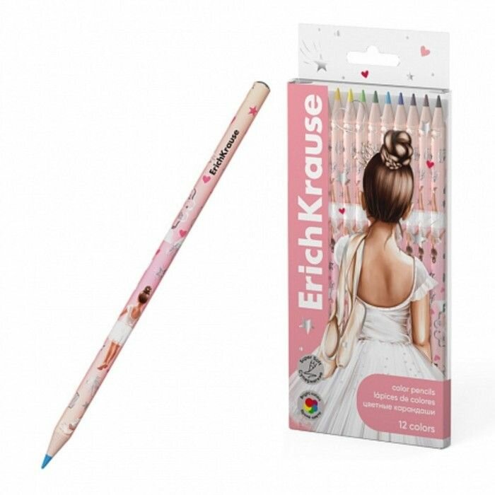 Цветные карандаши Erich Krause 12 цветов, "Pointes" круглые (61808)