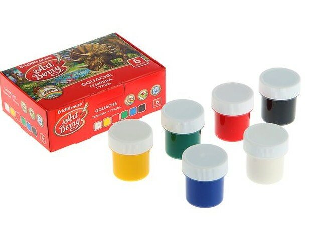 Гуашь ArtBerry c УФ защитой яркости,6 цв./20мл