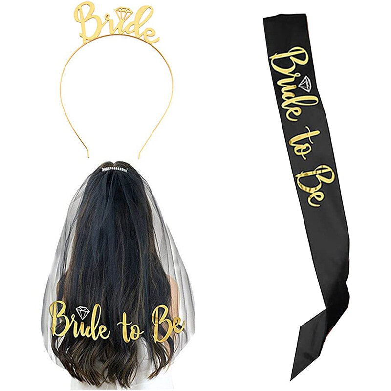 Набор фат "Корона", европейский и американский мальчишник, черный, золотой