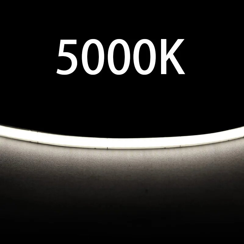 OCONA Светодиодная лента COB 4 мм 480 светодиодов теплый/природный/холодный белый 12/24 В 50 см 5000K, 1 м, 12V 480LED