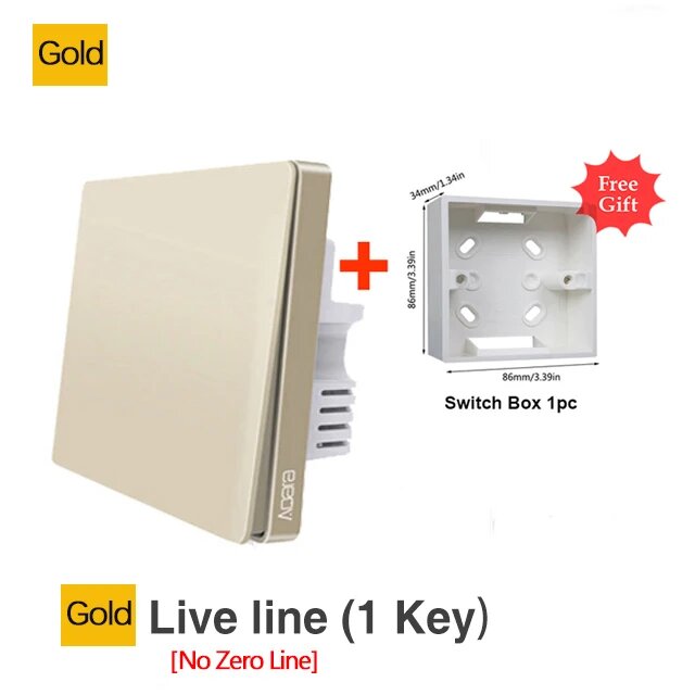 Aqara Smart Wall Switch D1 C1 ZigBee gold no neutral 1 k