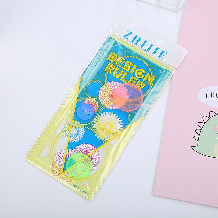 Набор многофункциональных линеек Qianhui для учеников начальной школы, оптовая геометрическая линейка, линейка для рисования, набор для рисования, трансформируемая линейка