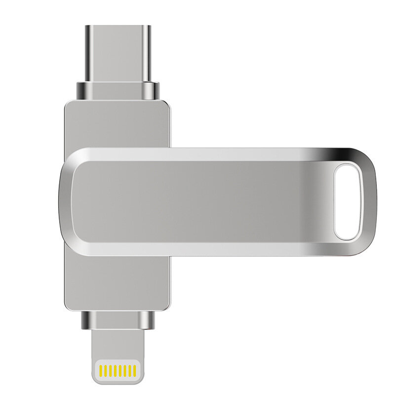 Металлический флеш-накопитель USB 3.0 с разъемом Type-C, емкость 64 ГБ, серебристый цвет, высокоскоростная передача
