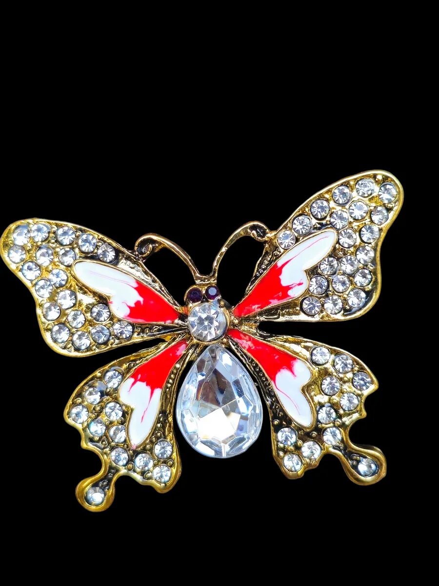 Бабочка сувенирный магнит со стразами подарочный набор
