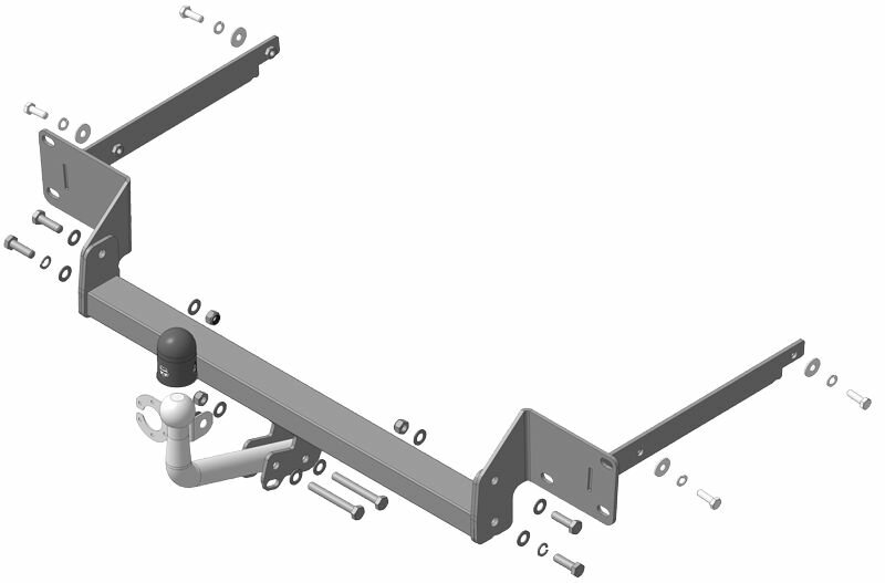 Фаркоп с эл-кой Smart для Ford Focus 2, 3 Hatchback (оцинк. Шар)(паспорт и сертификат в комплекте) F105A. Автостандарт