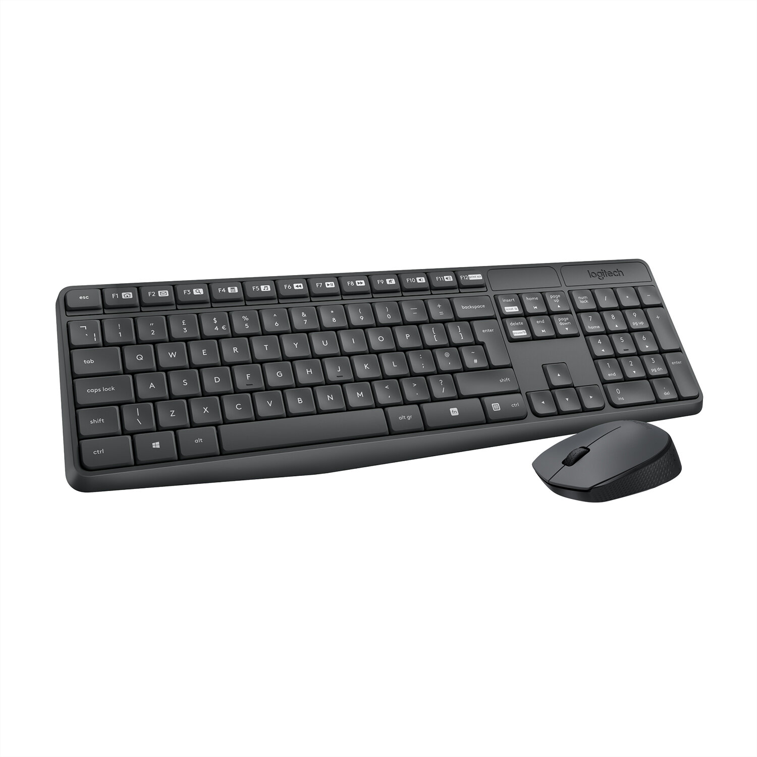 Комплект беспроводной клавиатура и мышь Logitech MK235, серый
