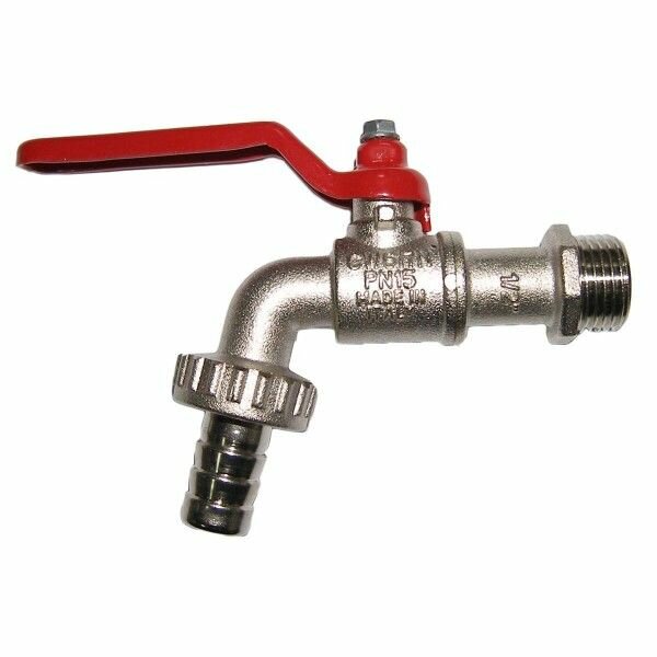 Кран шаровый водоразборный со штуцером 1/2" ручка(эконом)