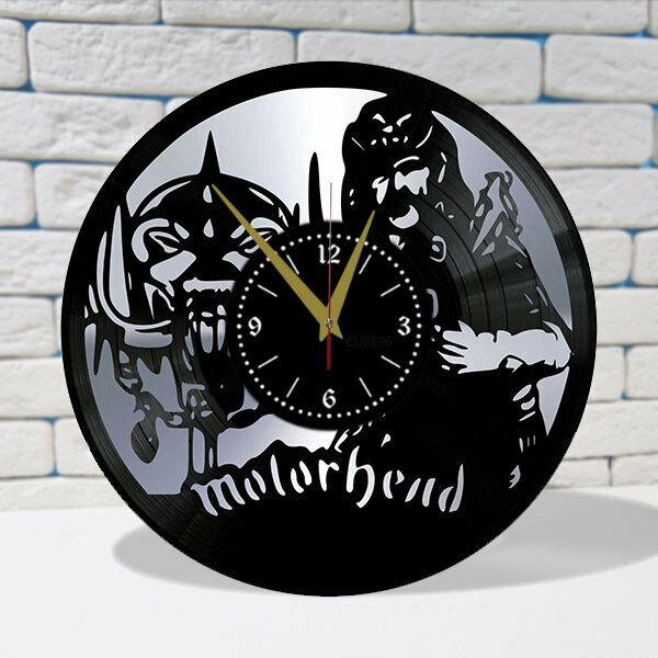 Часы из виниловой пластинки Motorhead №2 серебряная подложка