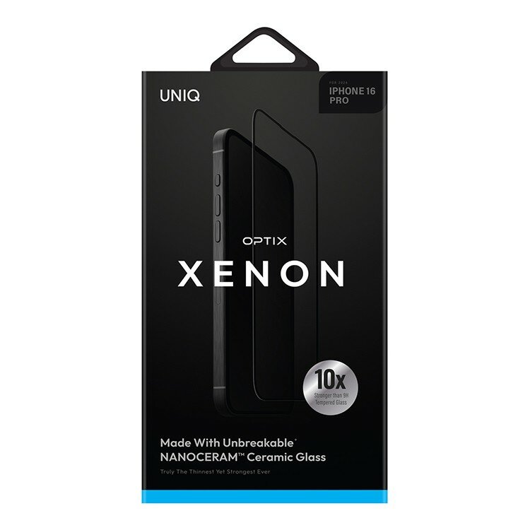 Uniq стекло для iPhone 16 Pro, OPTIX XENON Nanoceramic Clear/Black (+installer)