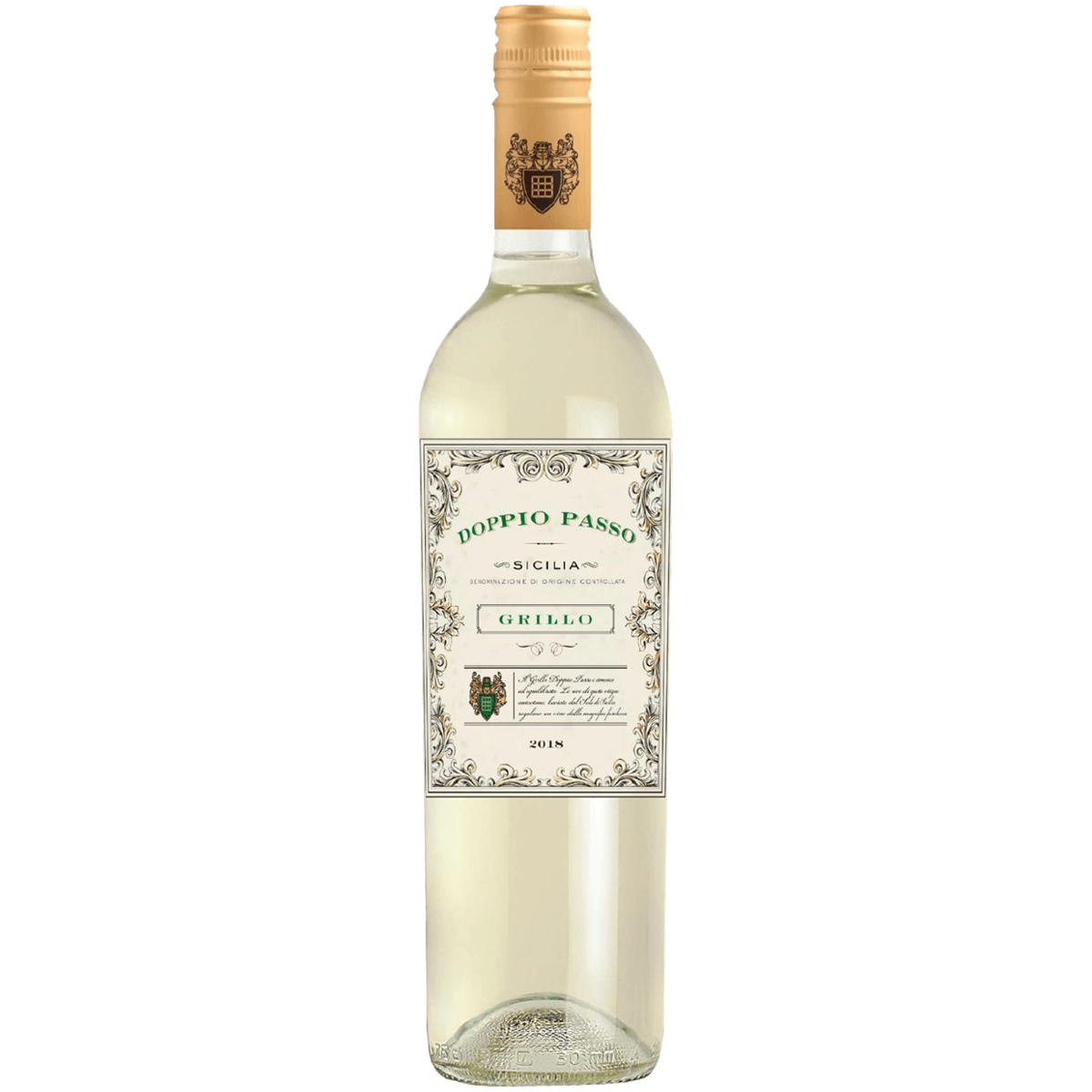 Вино "Doppio Passo" Grillo, Sicilia DOC, белое, полусухое, 0,75 л