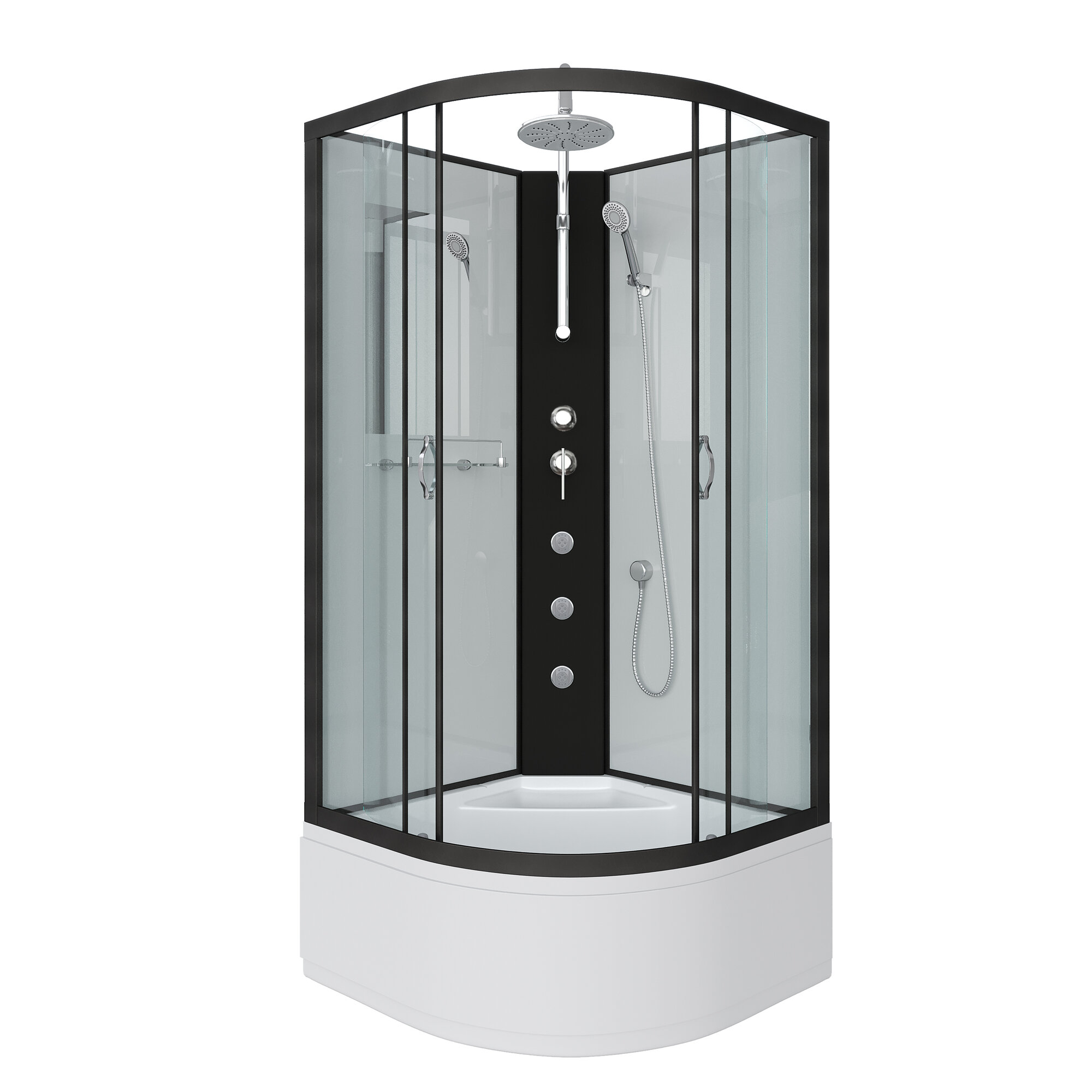 Душевая кабина Niagara Classic NG-6709-14BKTG (100х100х210)высокий поддон(45см), черный, стекло прозрачное,4 места