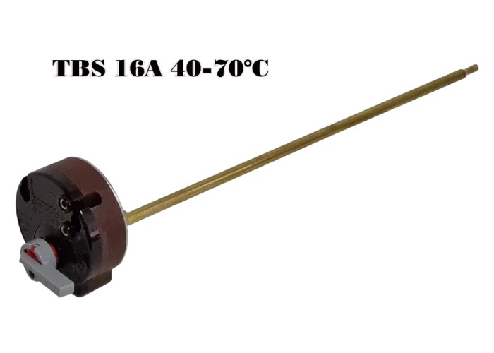 Терморегулятор стержневой тип TBS 16A 40-70°С 250V, 260 мм с термозащитой до 83°С (Флажок)