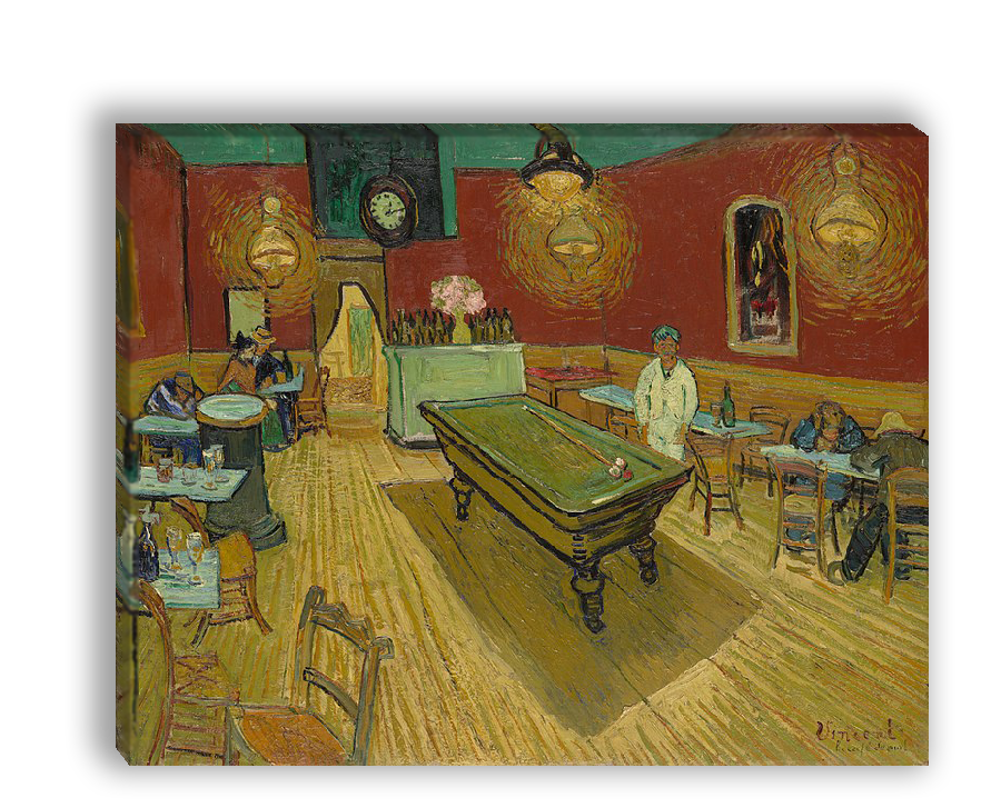 "Ночное кафе", Ван Гог , картина для интерьера (репродукция) (40х32 см / на подрамнике)