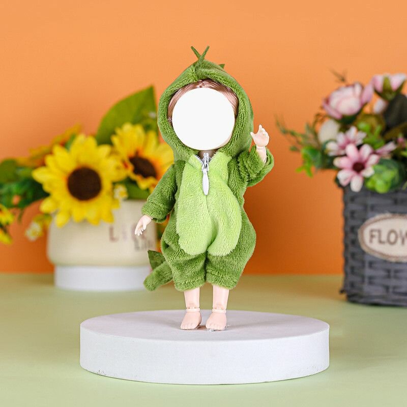 Плюшевая кукла-монстр 17 см BJD, игрушка-пеленалка Ob11, маленькая кукла-динозавр, аксессуары для одежды, детские игрушки для переодевания своими руками -jua