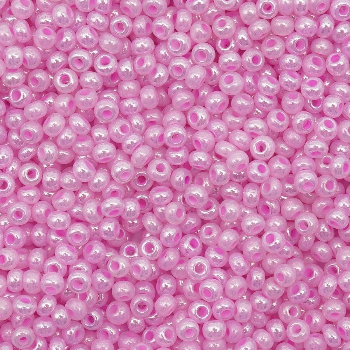 Бисер Preciosa 10/0 (2,3 мм), полупрозрачный жемчужный с цветным центром, 50 г, цвет № 37126