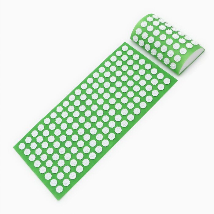 Аппликатор Кузнецова комплект, 144 колючки, спантекс, зелёный, 260×560 мм + валик 140×230