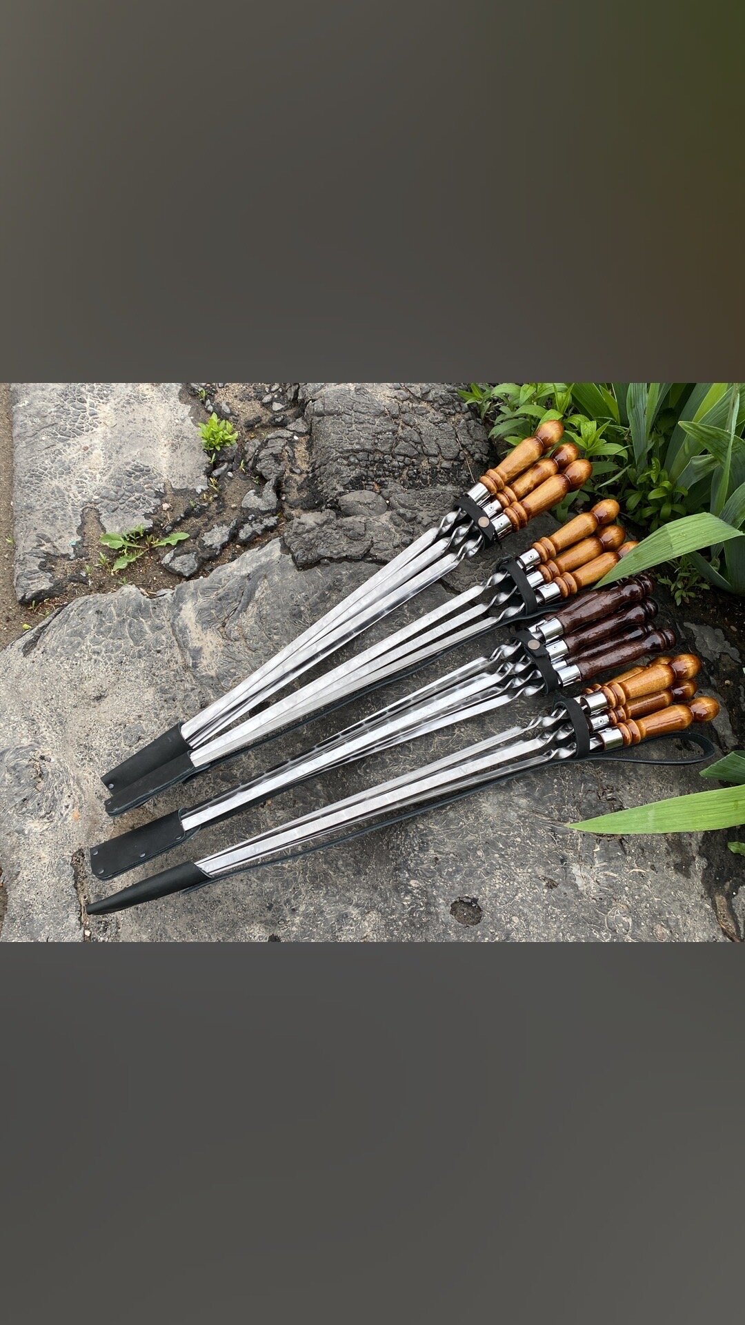 Шампура в кожаном чехле