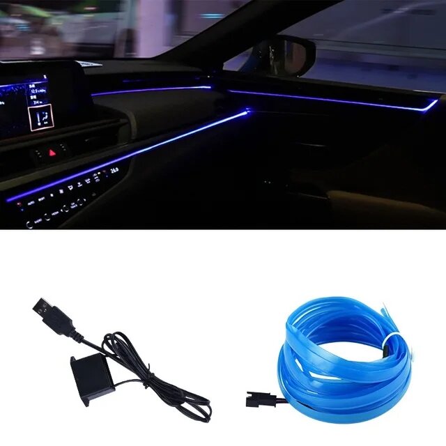 Blue EL Wire 1M для автоподсветки USB
