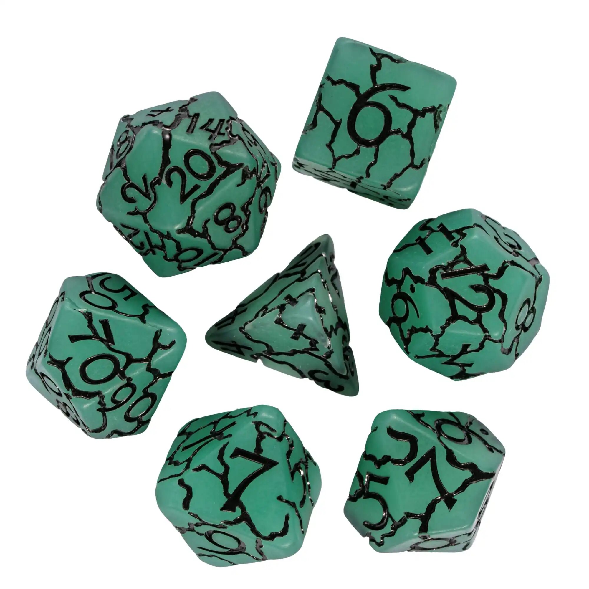 Набор DND костей, изумрудный, 7 шт