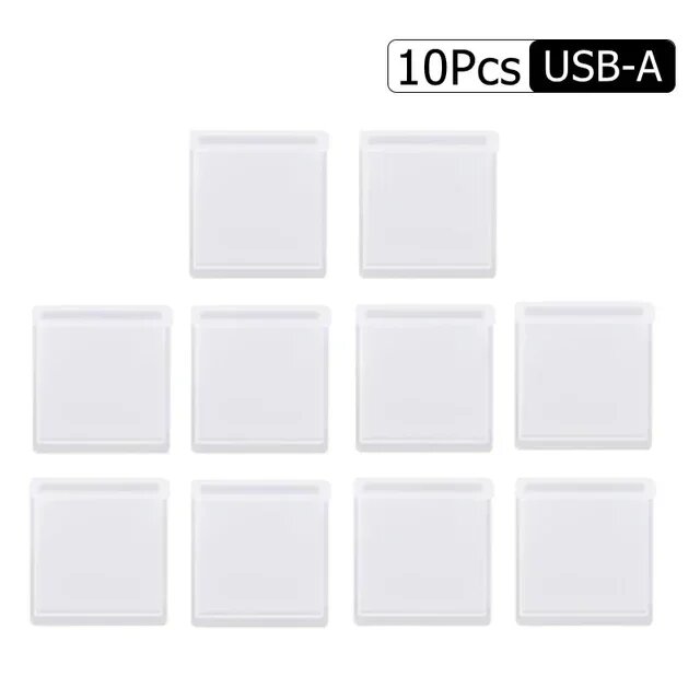 Для IOS Type C Micro USB A зарядный порт Защитная крышка Противопылевые заглушки Пылезащитная пробка Защитная крышка линии передачи данных для IPhone 10Pcs USB A