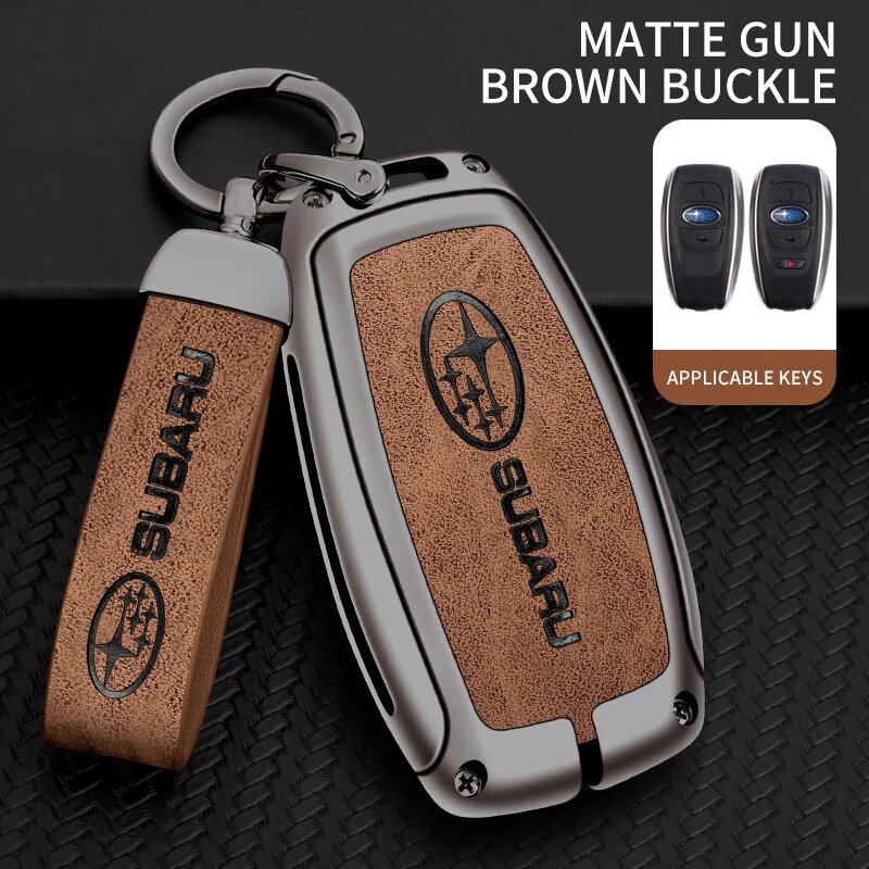 Автомобильный чехол для ключей из цинкового сплава, сумка для Subaru Brz Wrx Xv Gun Black Brown