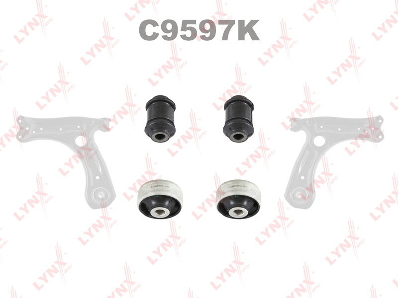 LYNXauto Комплект сайлентблоков / Рычагов / передний AUDI A3 1.6-1.9D 96-03 / TT 1.8 98-06, SKODA Fabia 1.2-1.9D 07> / Octavia I 1.4-2.0 96-10 / Rapid 1.2T-1.6D 13> / Roomster 1.2-1.6D 06>, VW Bora