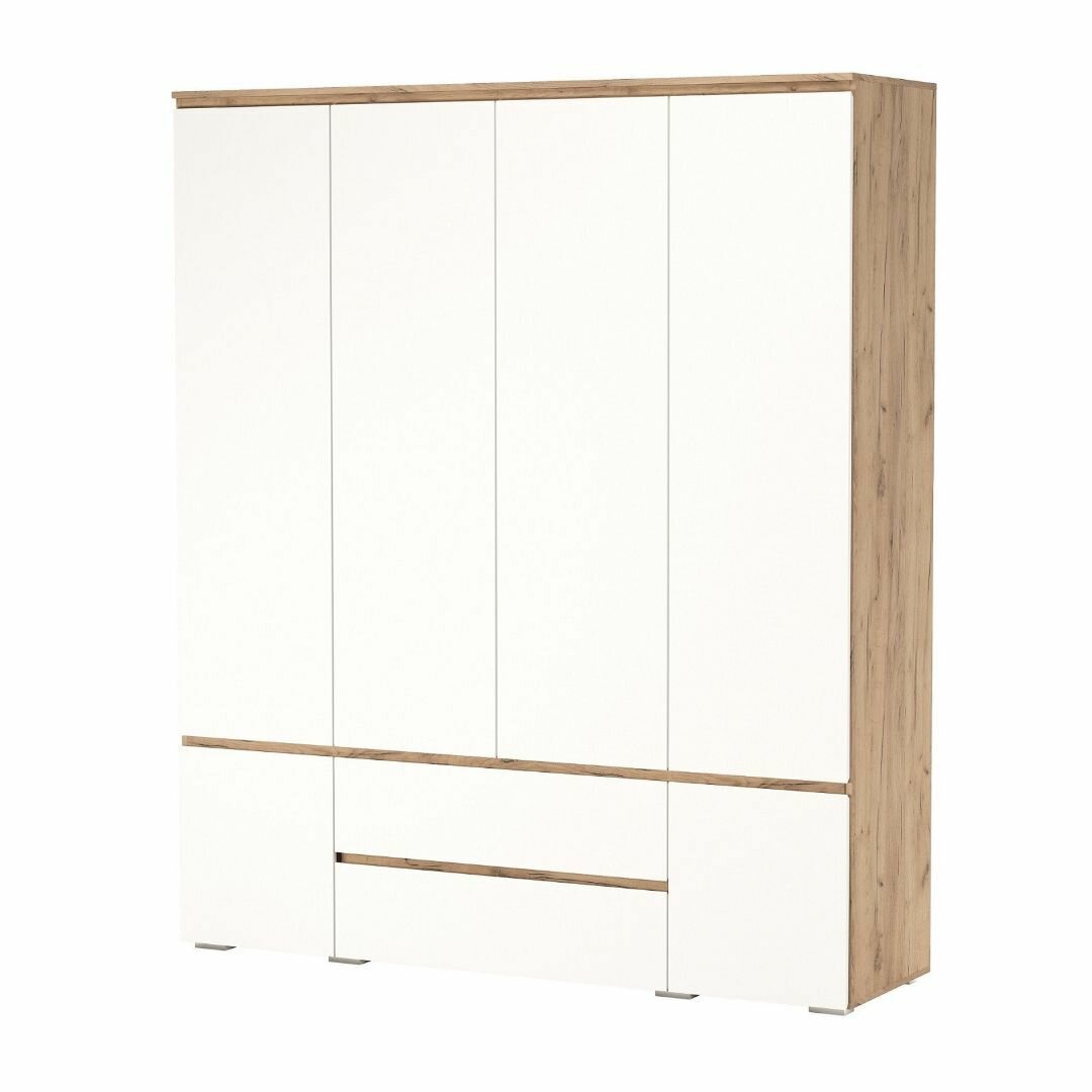 Шкаф гретта 6С2Я Дуб крафт золото-Белый