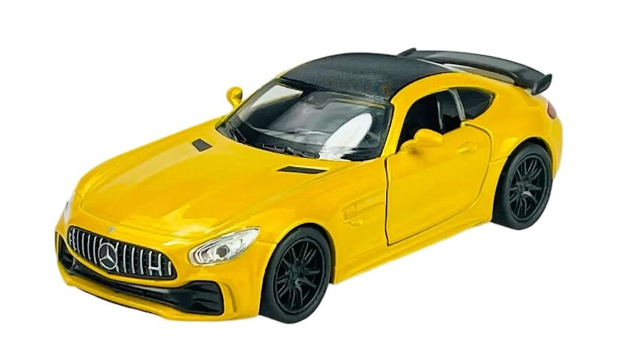 Welly. Коллекционная машинка "Mercedes-Benz AMG GT R" 43747W-M, желтый металлик, инерционная, масштаб 1:38