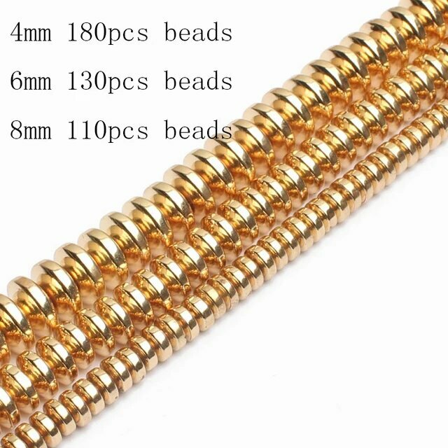 Граненые бусины из розового золота с гематитом GMB724 2/3/4/6/8/10 мм 4mm 91pcs beads, 14K Rondelle